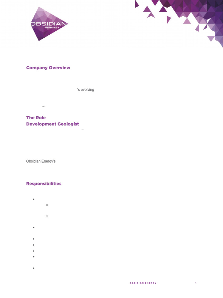 Development Geologist 1 | PDF | Business