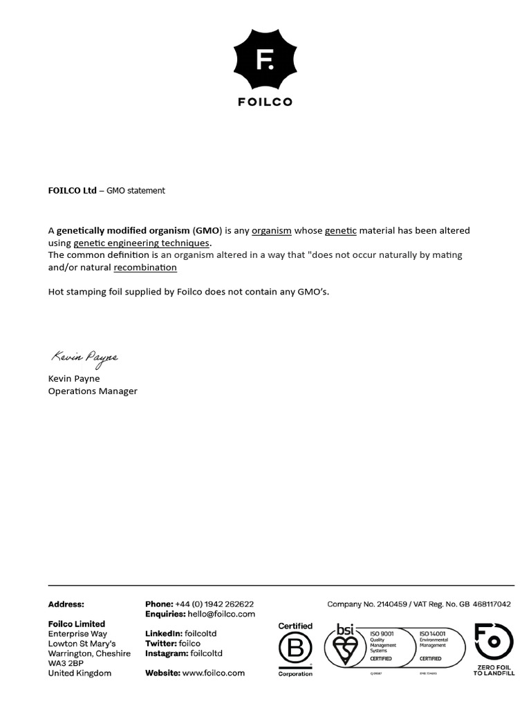 GMO Statement Version PH.G.22.1 | PDF