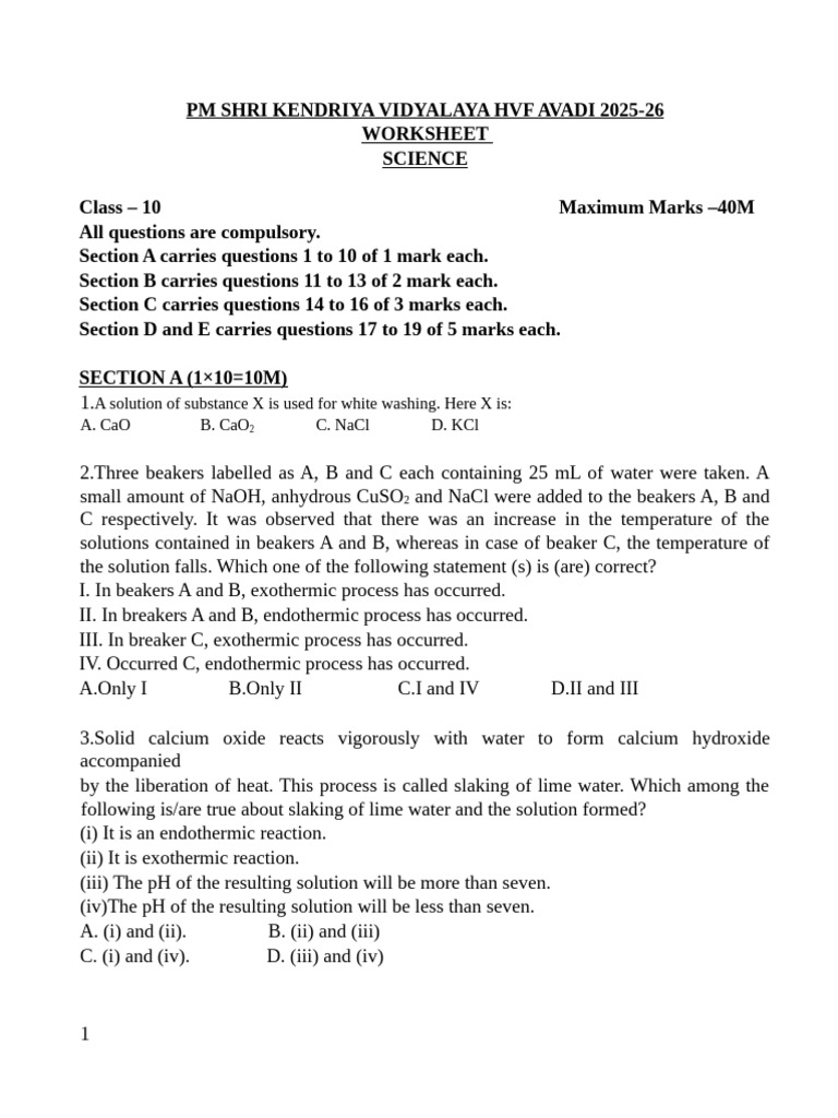 10 - Sci Qp Mt1 April 2025 | PDF | Chemical Reactions | Photosynthesis