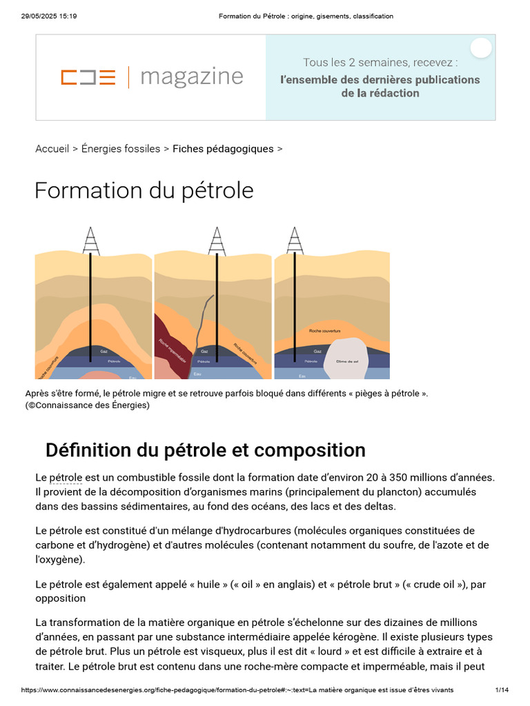 Origine et formation du pétrole | PDF | Pétrole | Sédiment