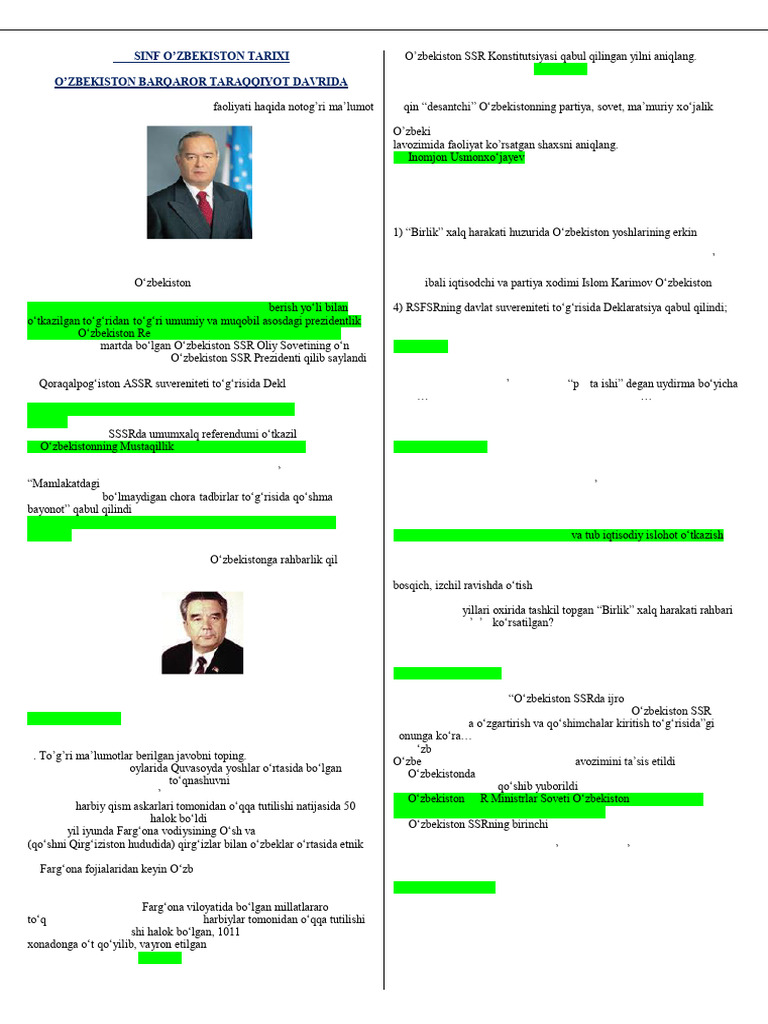 10uz 5-Bob (1) Javobi | PDF