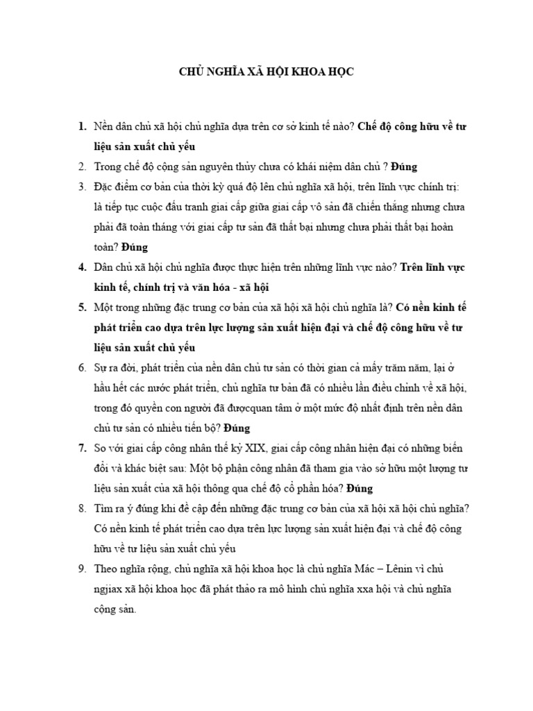 Chủ Nghĩa Xã Hội Khoa Học | PDF