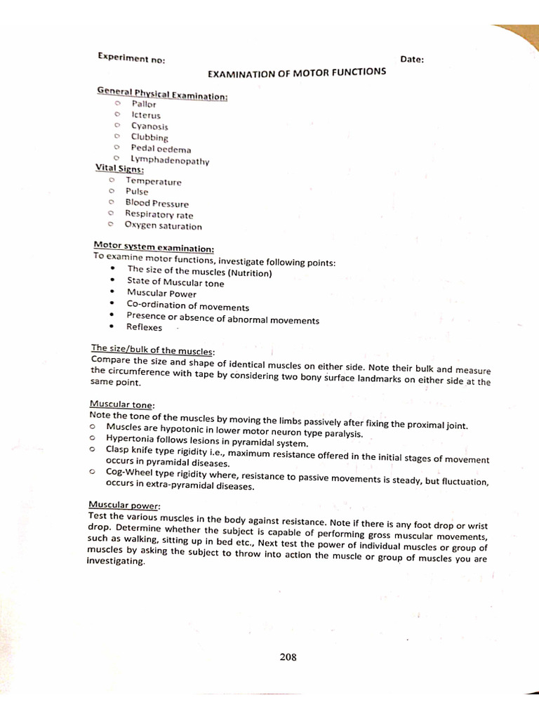 Motor Functions and Reflexes.... | PDF