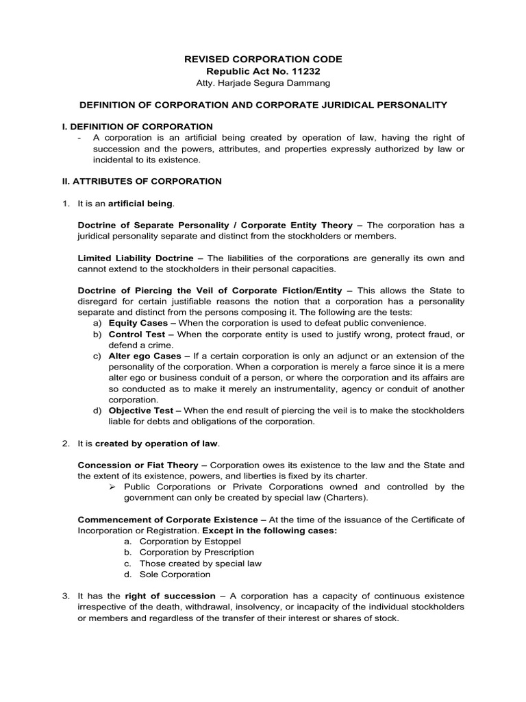 Revised+Corporation+Code | PDF | Preferred Stock | Stocks