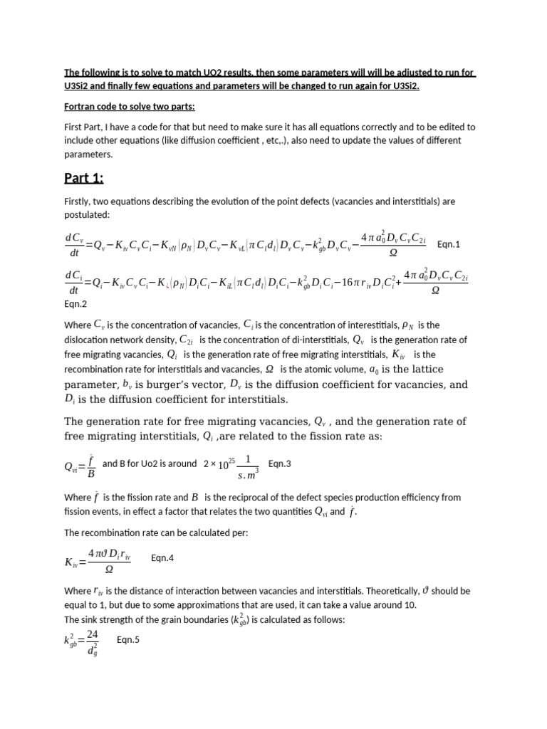 UO2 and U3Si2 Microstructural Modeling | PDF | Diffusion | Dislocation