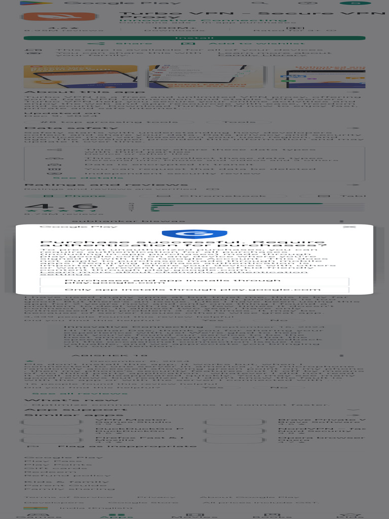 Turbo VPN - Secure VPN Proxy - Apps On Google Play | PDF | Computer Network | Google Play