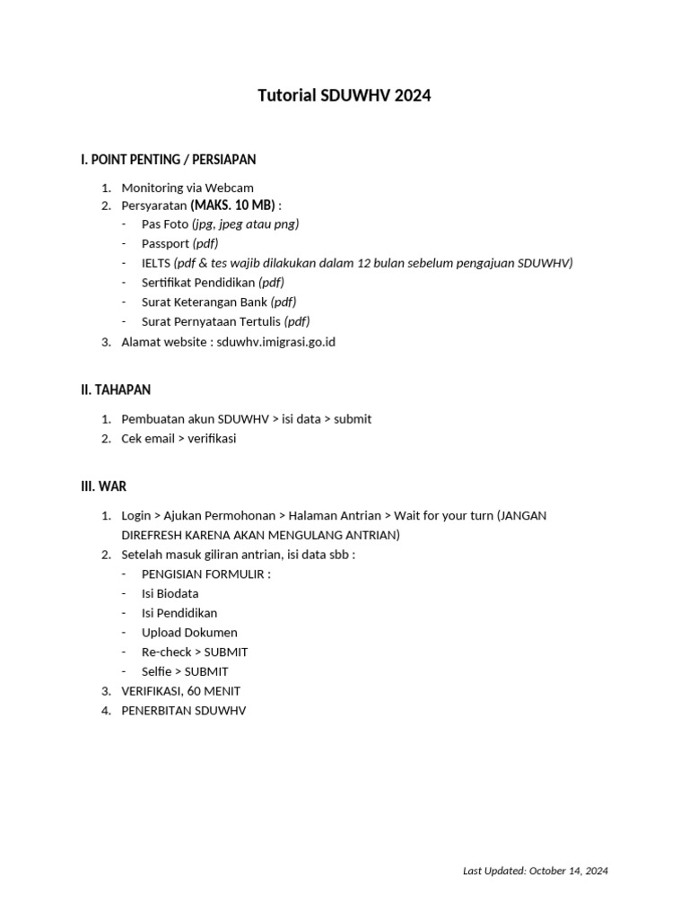 Tutorial Dan Template Sduwhv 2024 | PDF