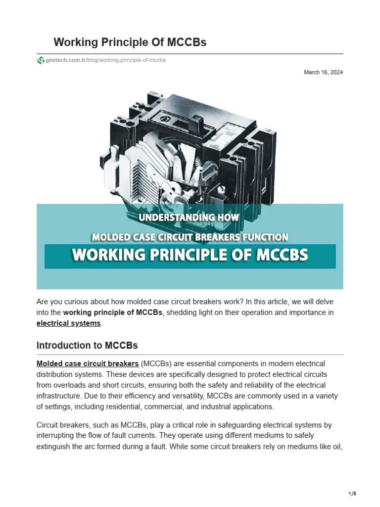 MCCB Working Principle Explained | PDF | Electrical Equipment | Electricity