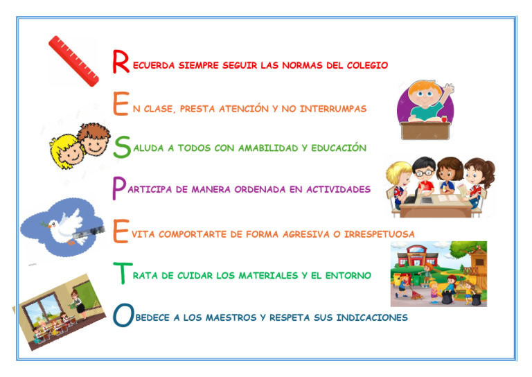Acrostico del Respeto en el Aula | PDF