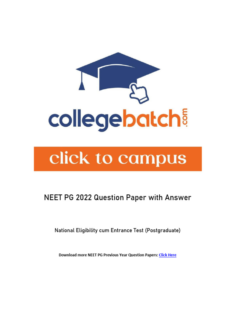 NEET PG 2022 Question Paper & Answers | PDF | Childbirth | Obstetrics