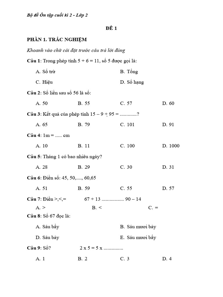 Toán L P 2 HK2 | PDF