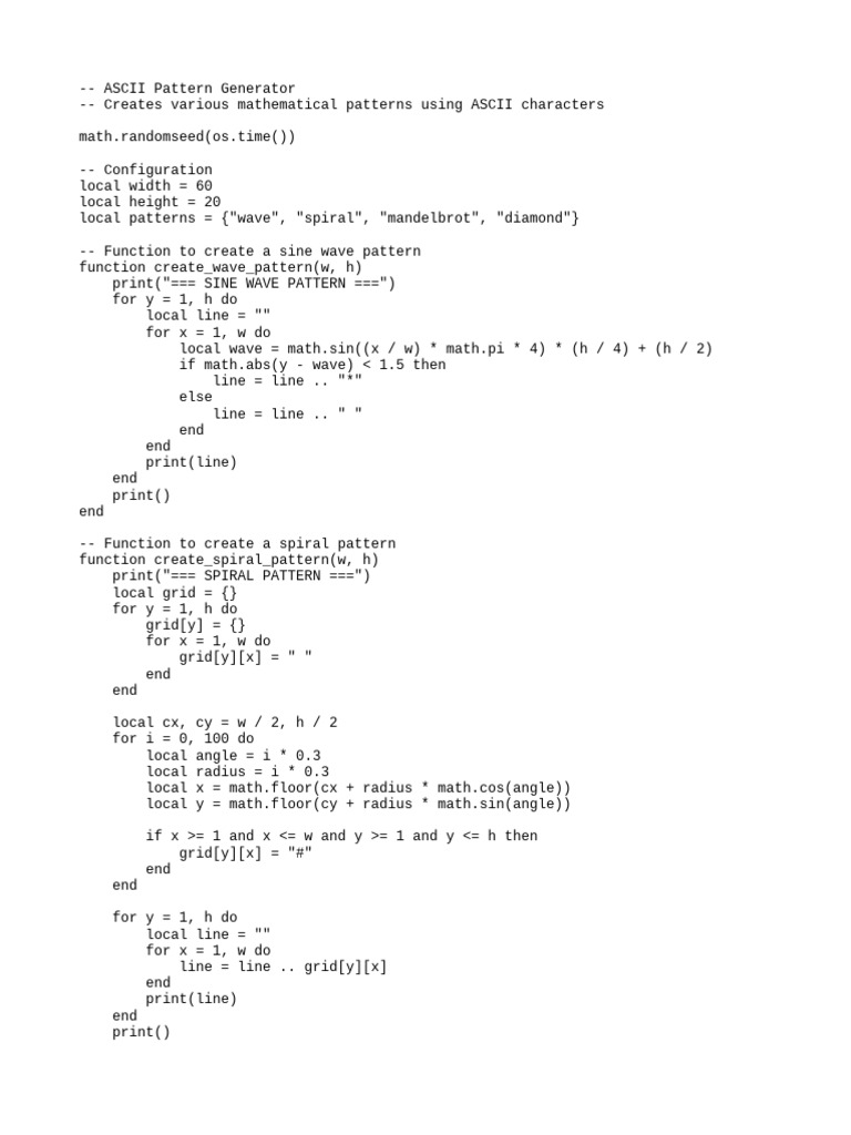 ascii_pattern_generator qudwduuwfwufidii | PDF | Mathematics ...