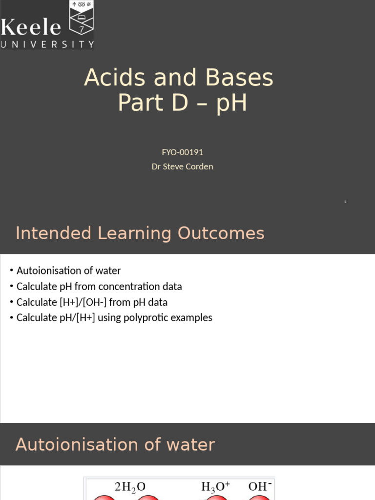 pH Calculation and Acid-Base Concepts | PDF | Ph | Acid