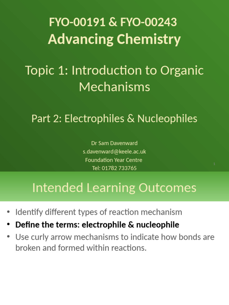 Lecture 1 - Organic Reactions Part 2 | PDF | Chemical Bond | Chemical ...