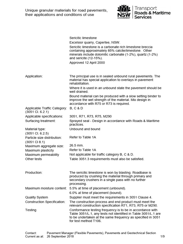 Unique Granular Materials for Road Pavements | PDF | Road Surface ...