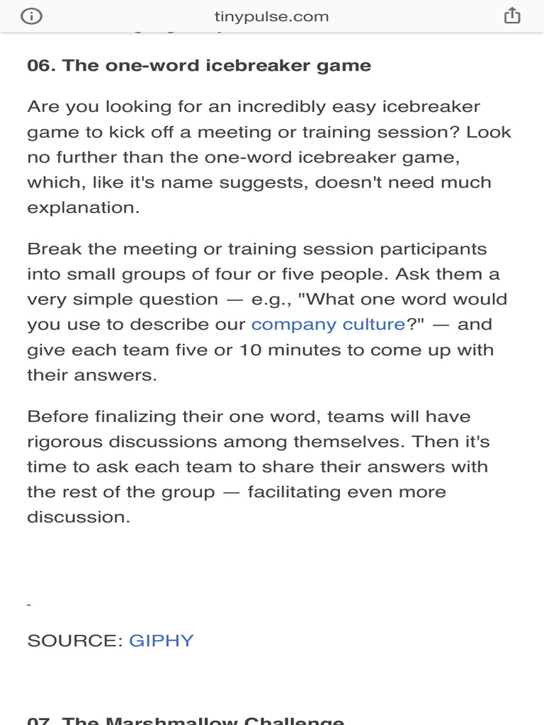 7 Icebreaker Games For Work That Your Team Will Love | PDF
