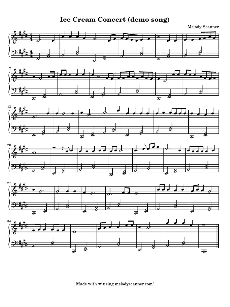 Ice Cream Concert (Demo Song) | PDF