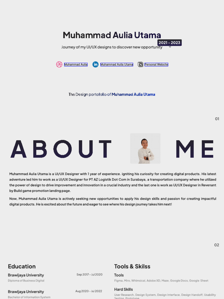 Muhammad Aulia Utama: UI/UX Portfolio | PDF | User Interface | Innovation
