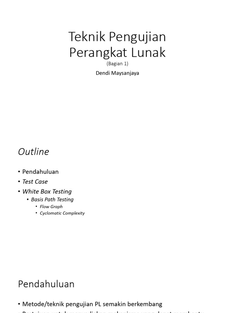 Teknik Pengujian Perangkat Lunak: Dasar dan Metode | PDF