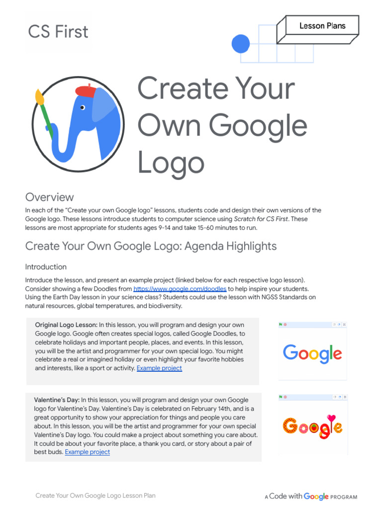 Create Your Own Google Logo - Lesson Plan | PDF | Control Flow ...
