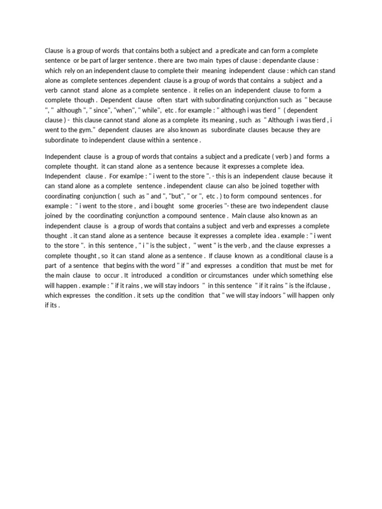 Clause English | PDF