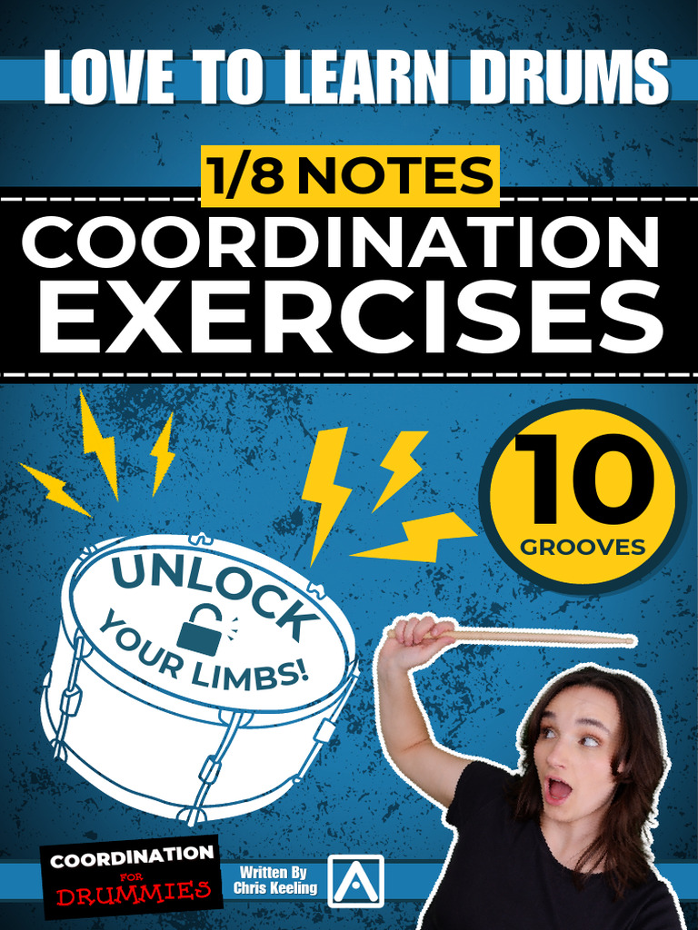 Coordination Exercises 1-8 Note Grooves - Love To Learn Drums | PDF | Drum Kit | Elements Of Music