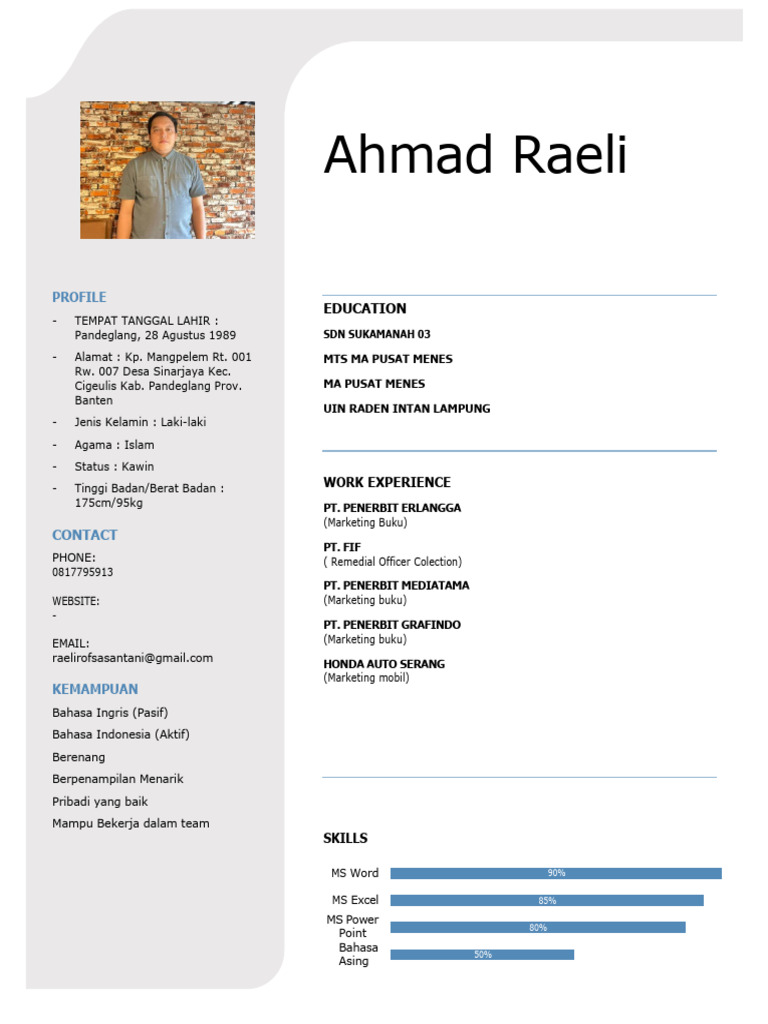 CV Ahmad Raeli | PDF