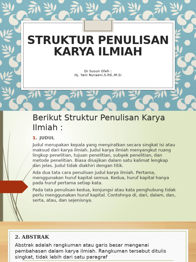 Struktur Penulisan Karya Ilmiah | PDF