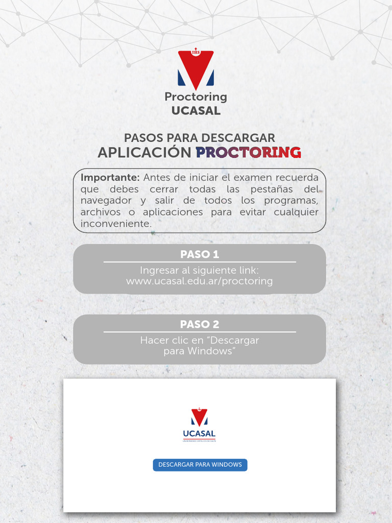 Pasos para Descargar Proctoring | PDF