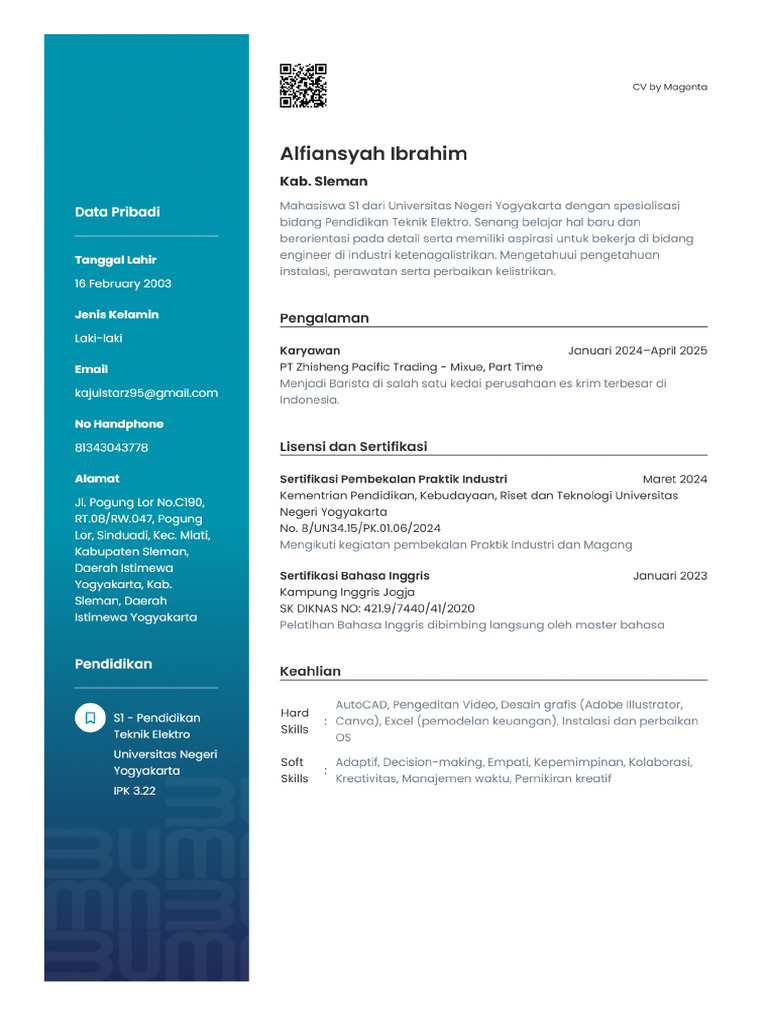 CV Alfiansyah Ibrahim | PDF