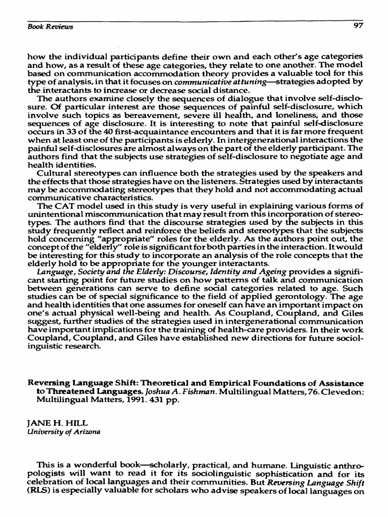Reversing Language Shift Theoretical and | PDF | Communication ...