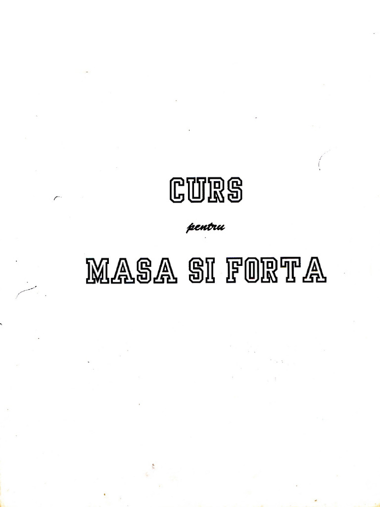 Curs Pentru Masa - Forta | PDF