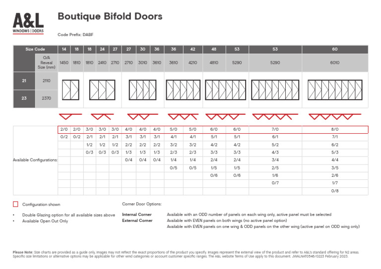 Boutique Aluminium Bifold Doors Sizes | PDF