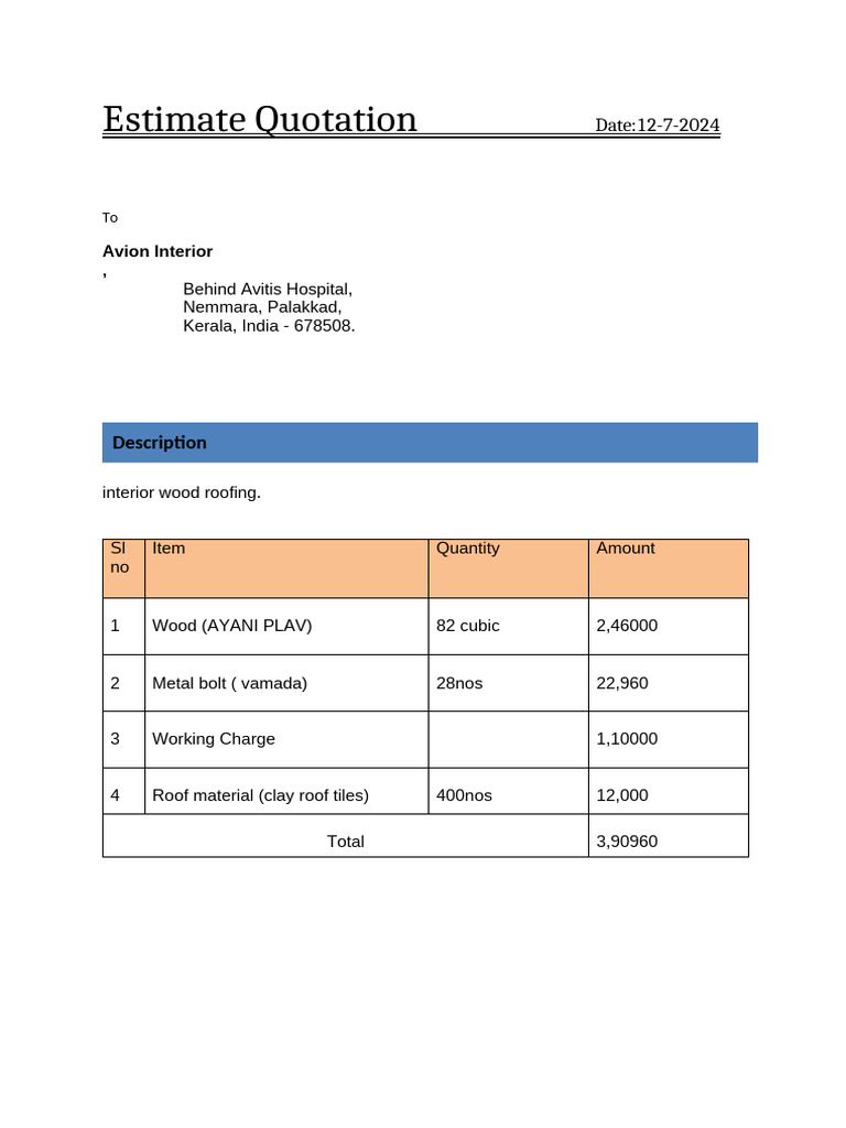 Quotation Format | PDF