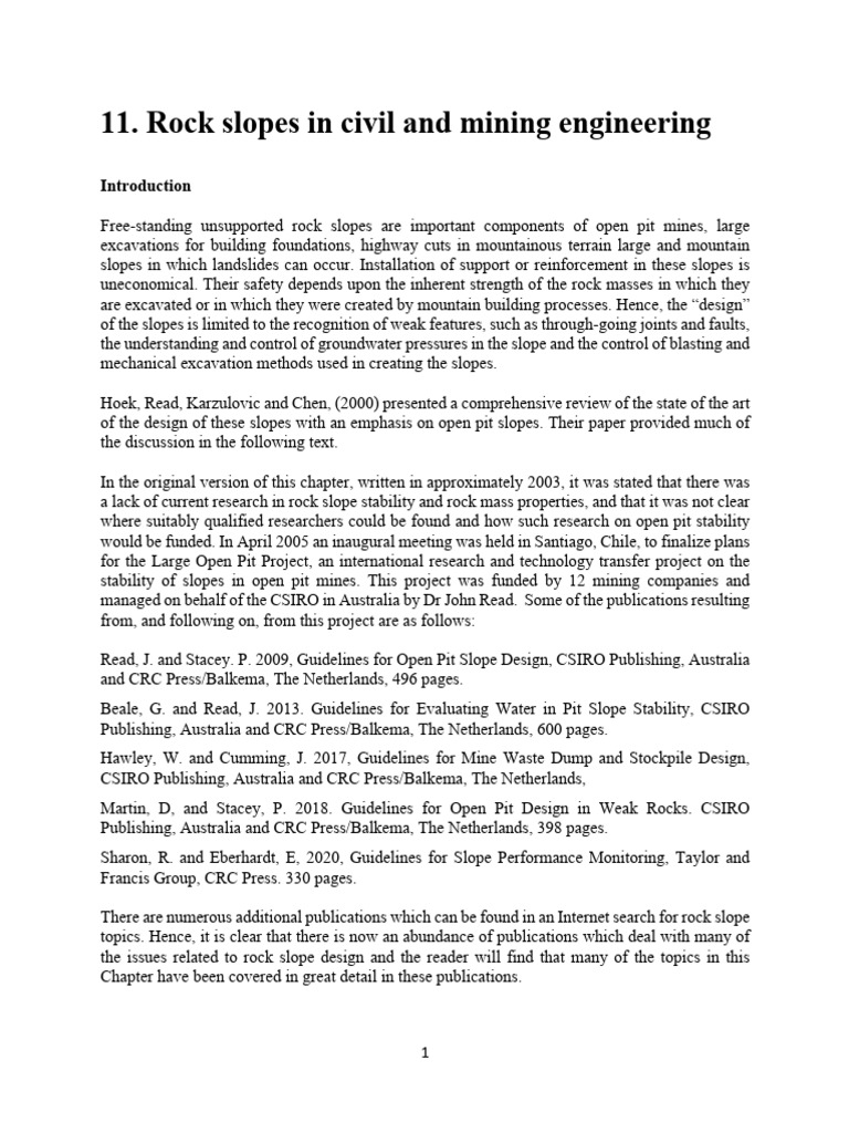 Rock Slopes in Civl and Mining Engineering | PDF | Strength Of Materials | Earth Sciences