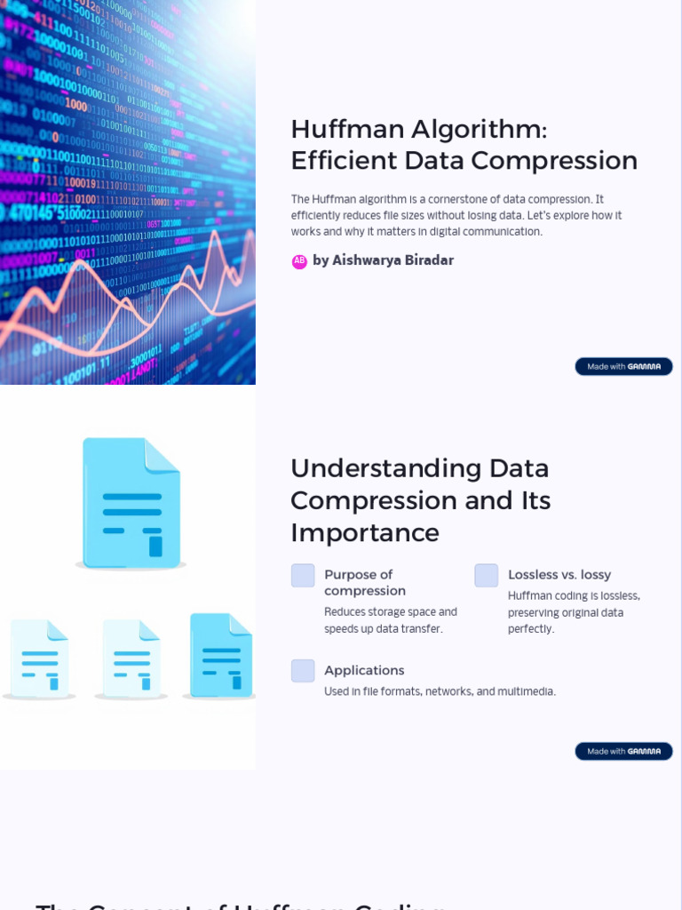 Huffman Algorithm Efficient Data Compression | PDF