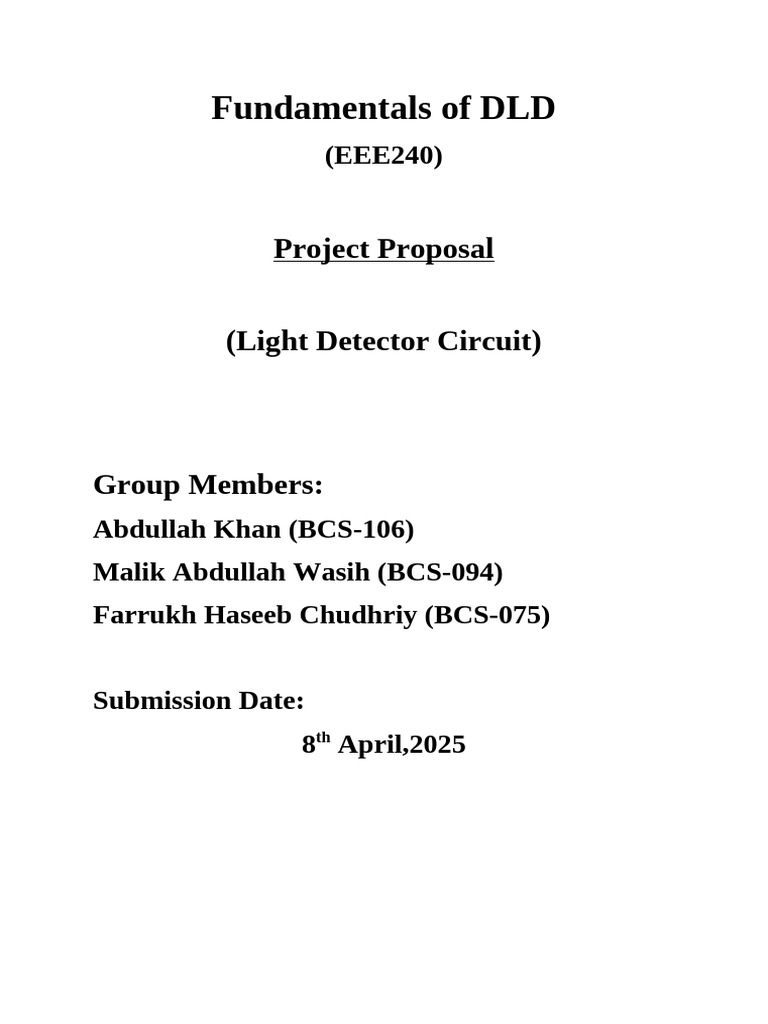 Fundamentals of DLD Project | PDF | Electronics | Electrical Network