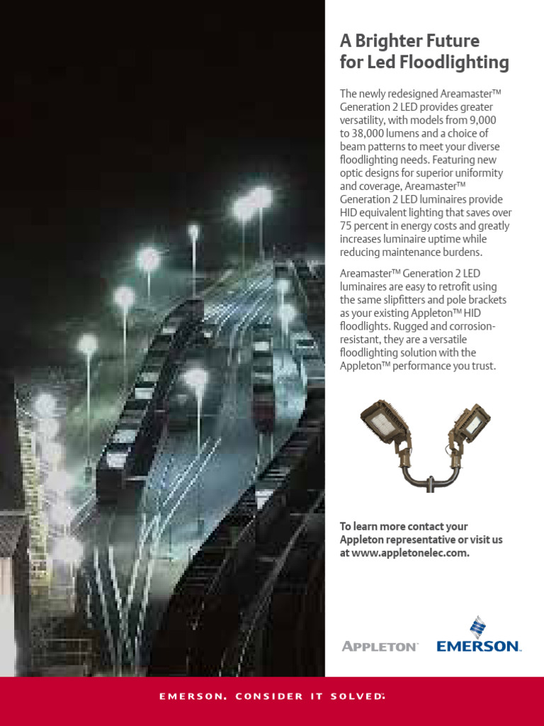 Flood Light - Areamaster Generation-2 LED - Appleton | PDF | Lighting ...