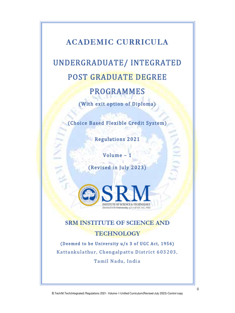 B.Tech/M.Tech Integrated Regulations 2021 | PDF | Engineering ...