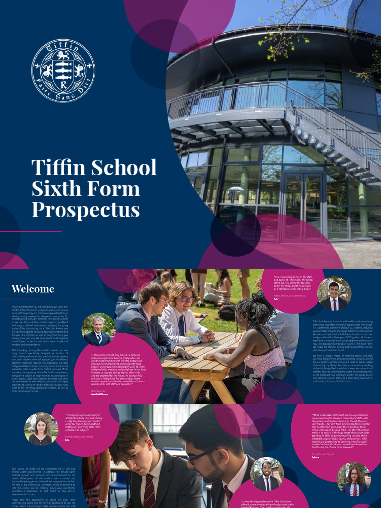 Tifin Sixth Form Prospectus Overview | PDF | Teachers | Sports