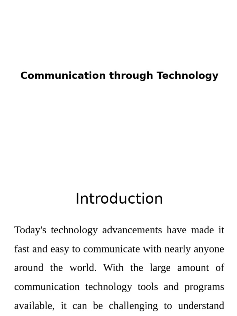 Communication Through Technology | PDF | Videotelephony | Instant Messaging