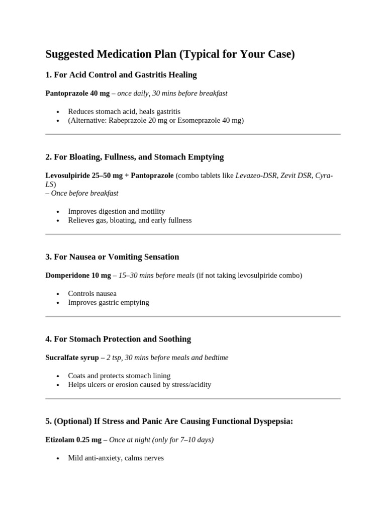 Suggested Medication Plan | PDF