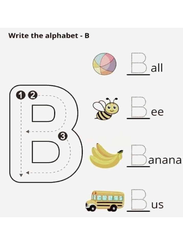 Alphabet Tracing of B For Beginners | PDF