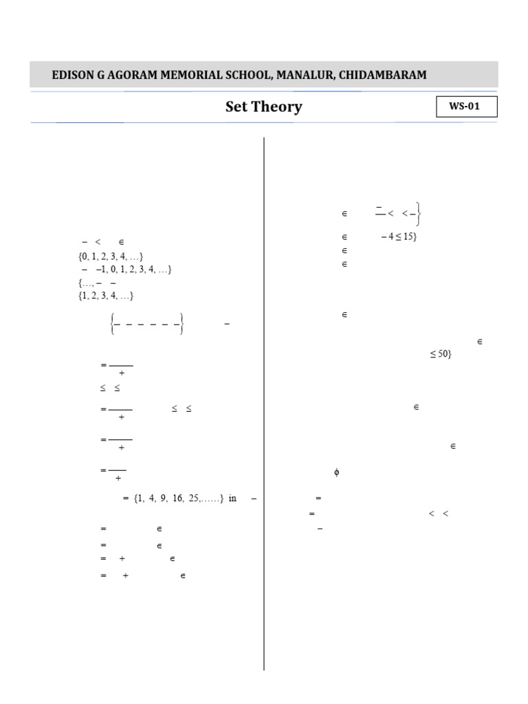 Worksheet11a 20250417143142 | PDF | Set (Mathematics) | Abstract Algebra