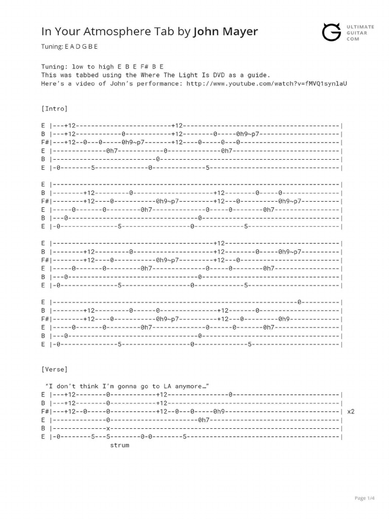 In Your Atmosphere Tab | PDF