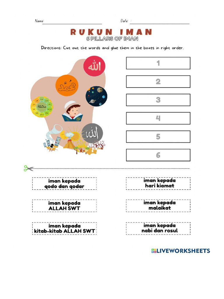 Worksheet Rukun Iman Kirana | PDF