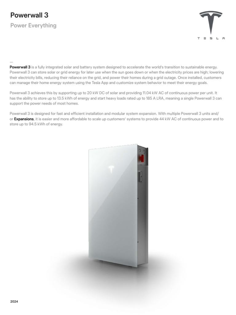 Powerwall 3 Datasheet UK en-US | PDF | Electrical Grid | Power (Physics)