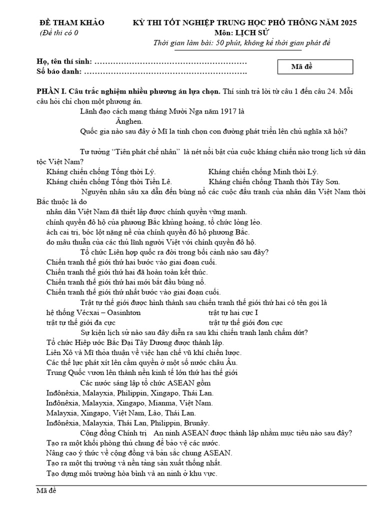 SU-12 - ĐỀ THI THỬ 2025 - DE - DA | PDF