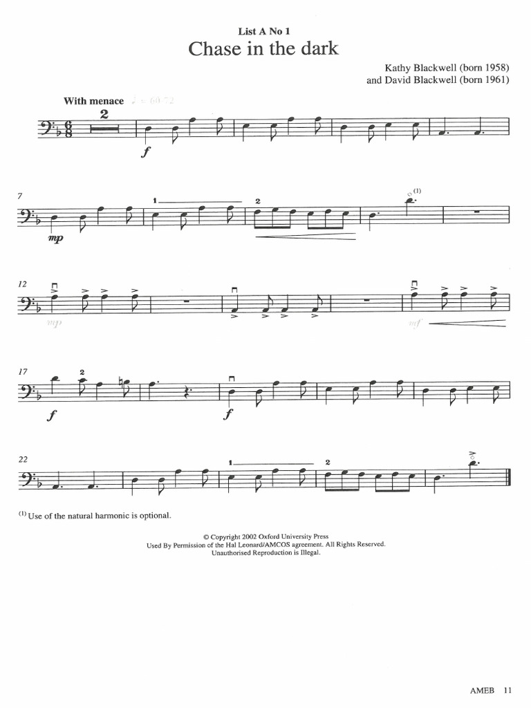 Cello - Ameb - Preliminary - List A | PDF