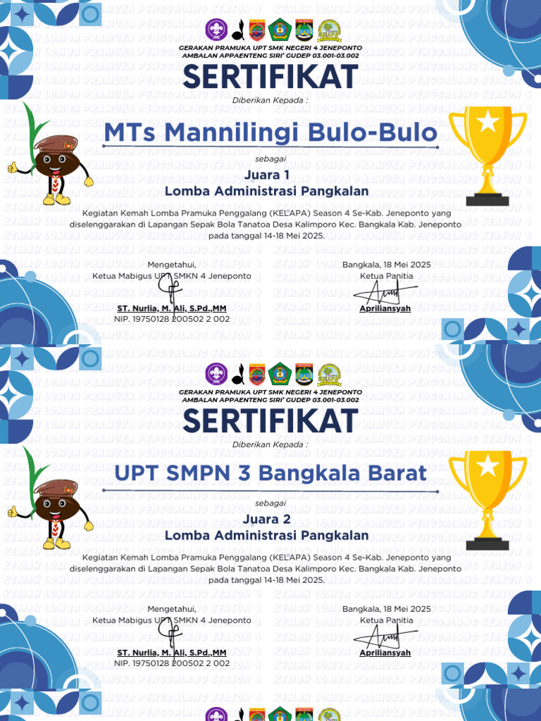Sertifikat Lomba | PDF